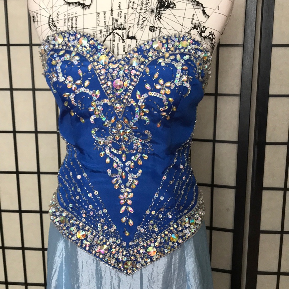 Xv Bustier Corset Crystal Bead Prom Strapless Top Gow… - Gem